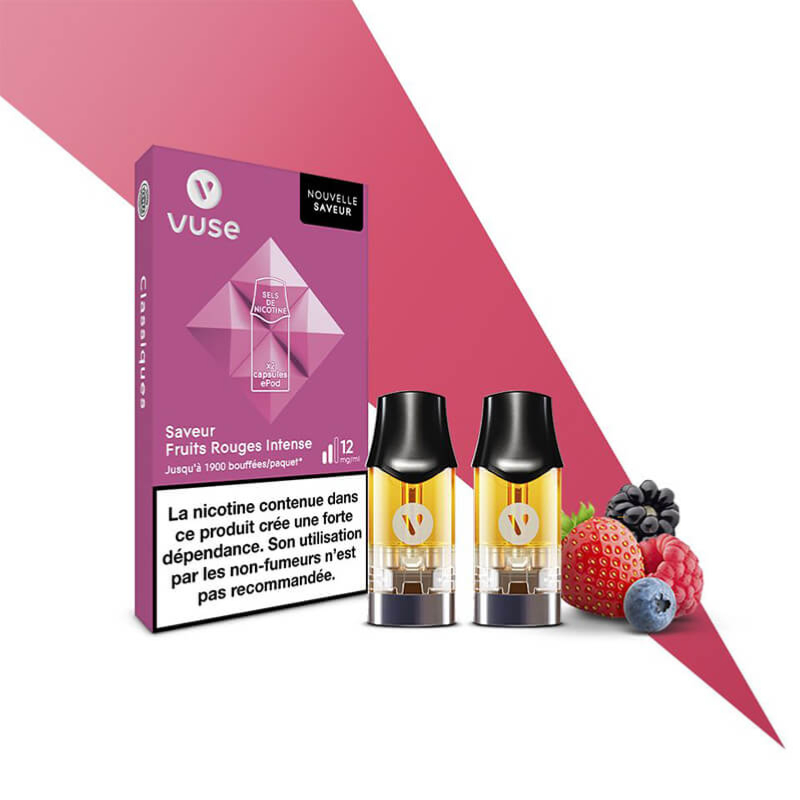 Capsules ePod Fruits rouges intense - Vuse - Deux capsules de recharge ...
